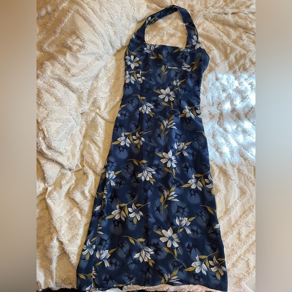 joanna | Dresses | Vintage Pinup Elegant Floral Halter Maxi Dress ...